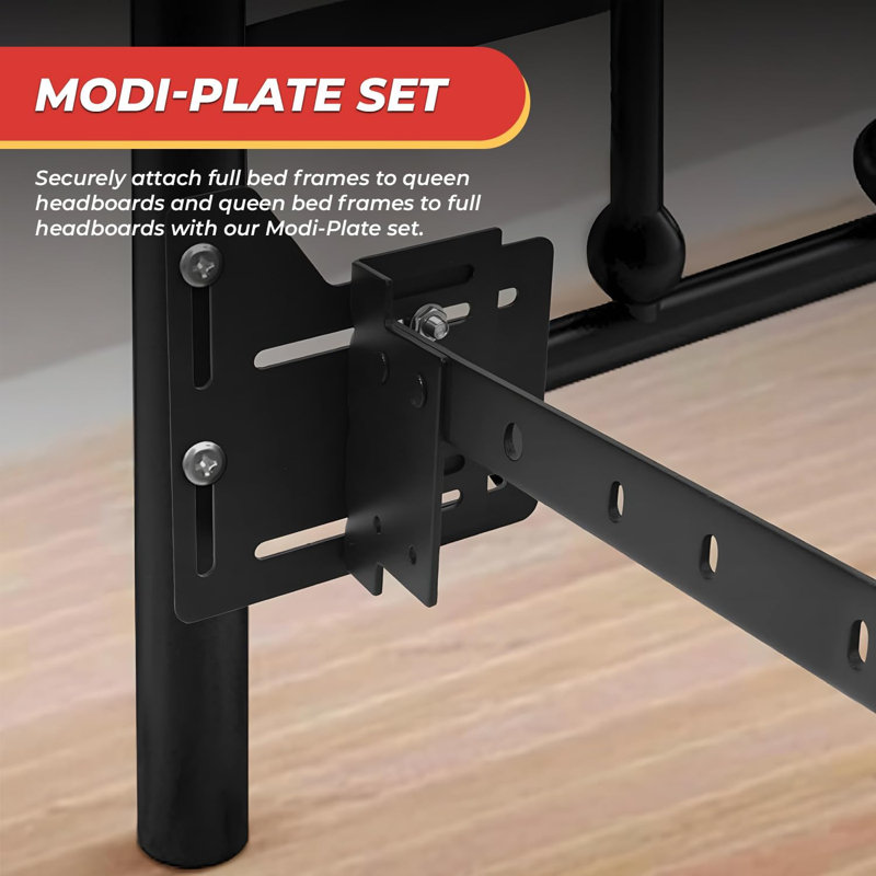 Alwyn Home Massey Bed Frame Brackets Adapter for Headboard, Heavy Duty Bed Modification Plate ...